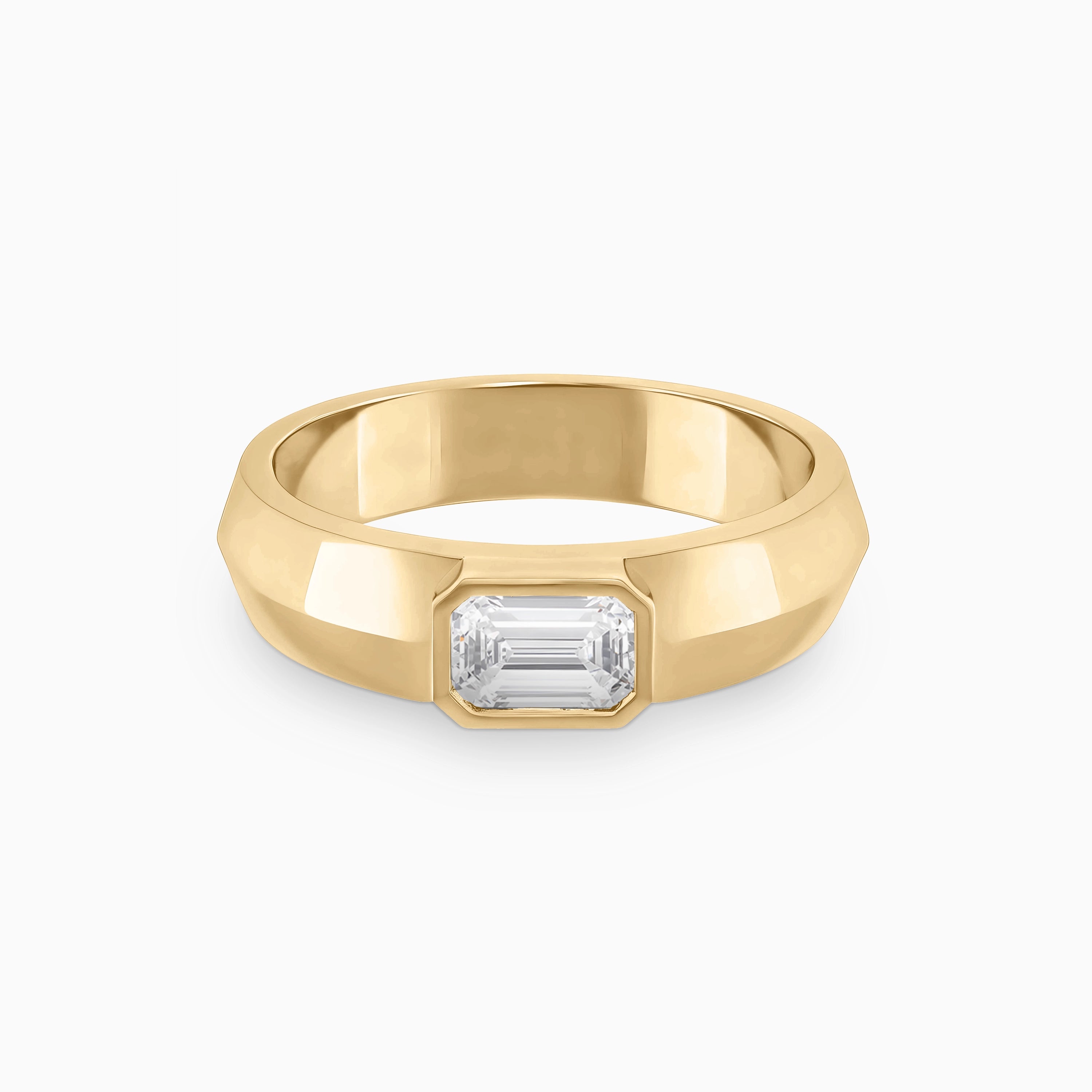 Cole Emerald Solitaire | Diamond Bezel Ring | NOBLE